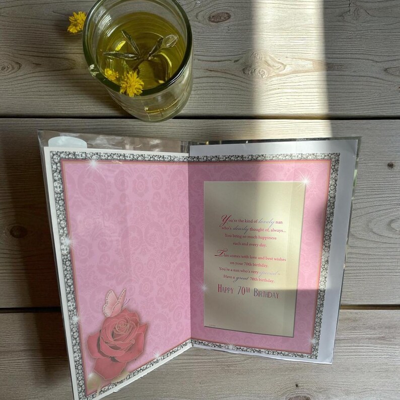 70th Birthday Card for a Dear Nan Beautiful Words and Quality Card ...