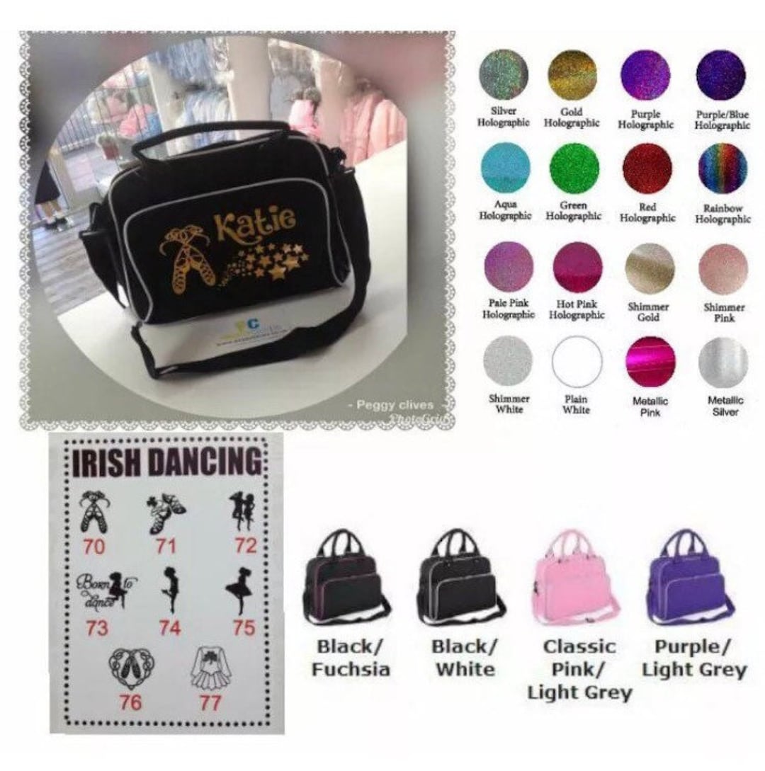 Personalised IRISH DANCING Dance Bag School Bag Any Name FAB Glitter ...