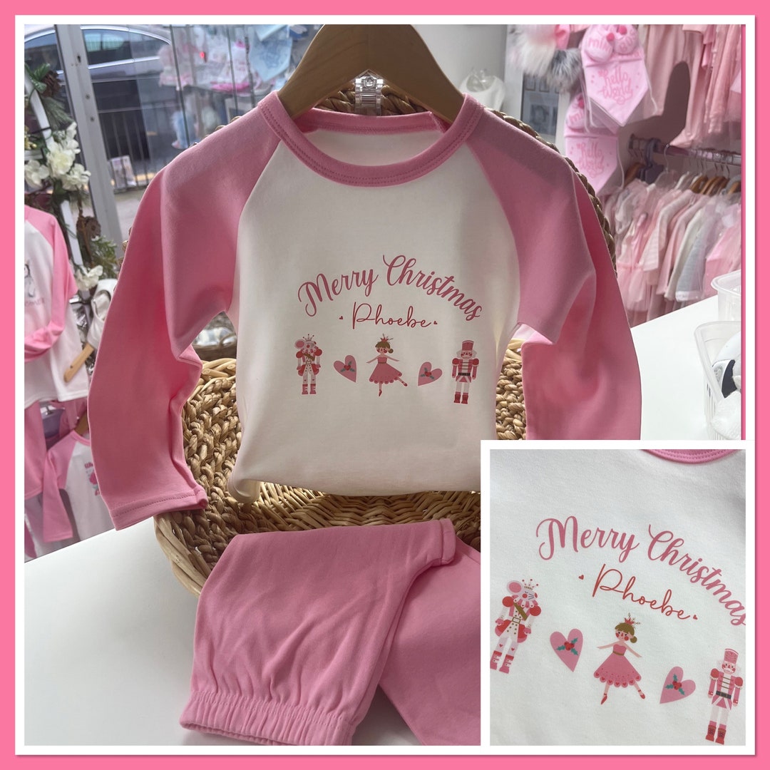 Personalised Girls Christmas Pyjamas Any Name Santas on His Way ...