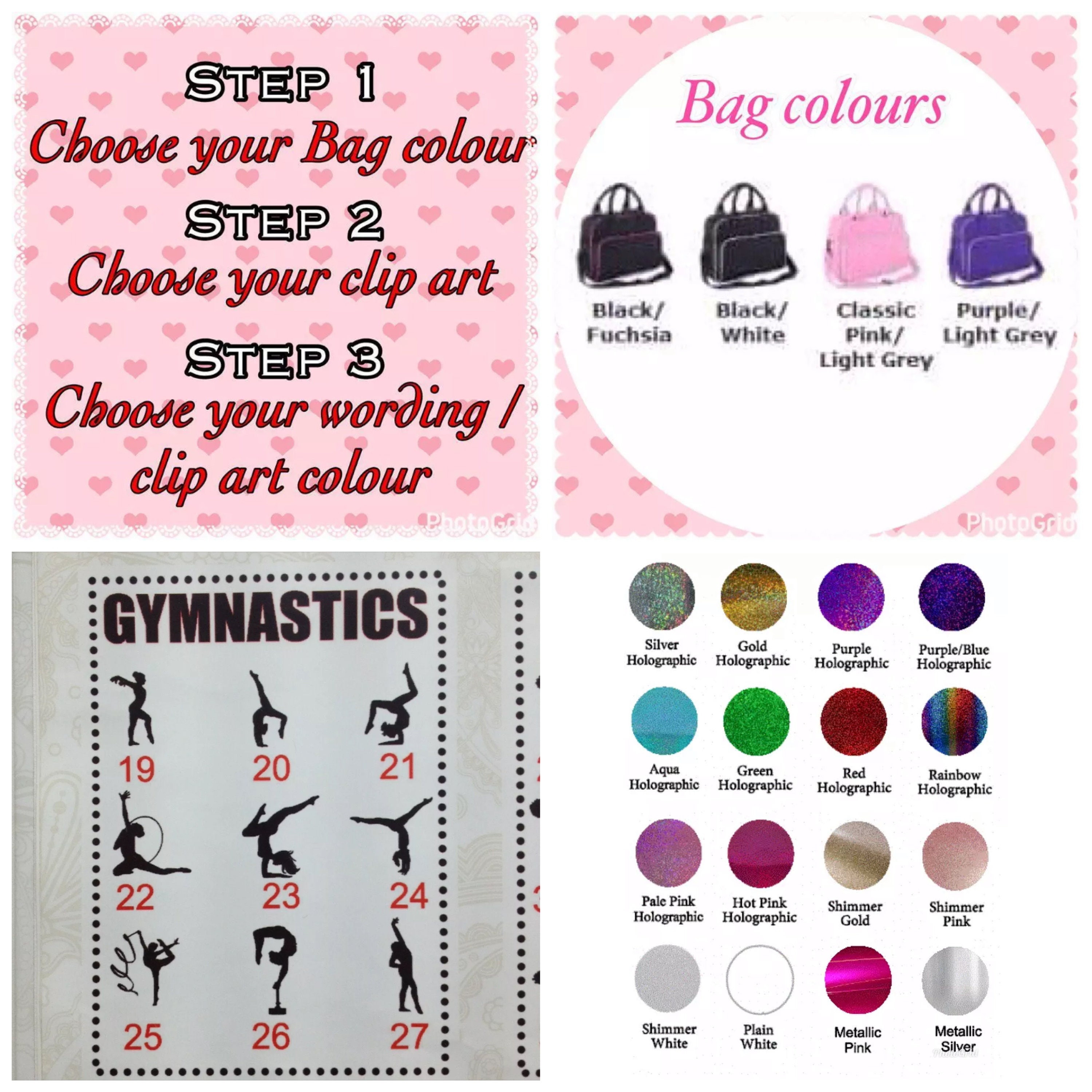 Personalised GYMNASTICS dance Bag school bag any Name glitter | Etsy