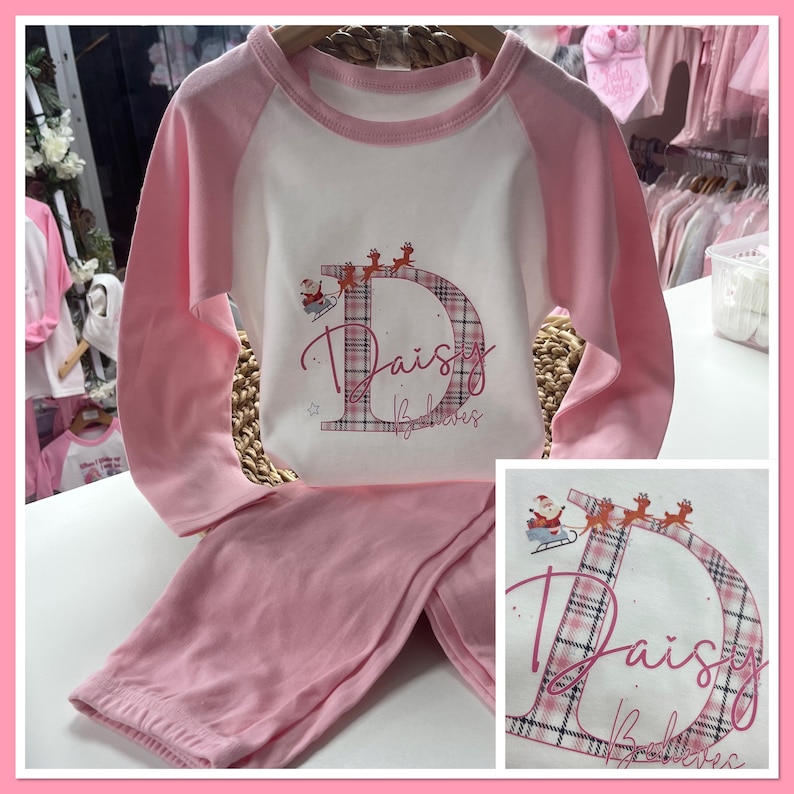 Personalised Girls Christmas Pyjamas Any Name Believes in the Magic of ...