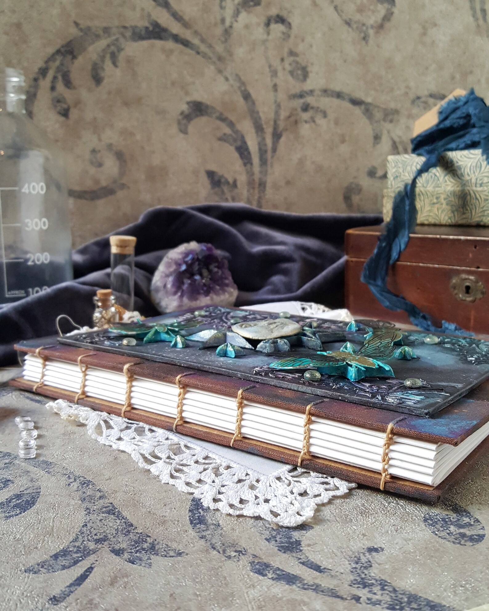 Handmade Fantasy Junk Journal Mystic Journal With Moths and - Etsy