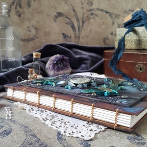 Handmade Fantasy Junk Journal, Mystic Journal With Moths and Moon ...