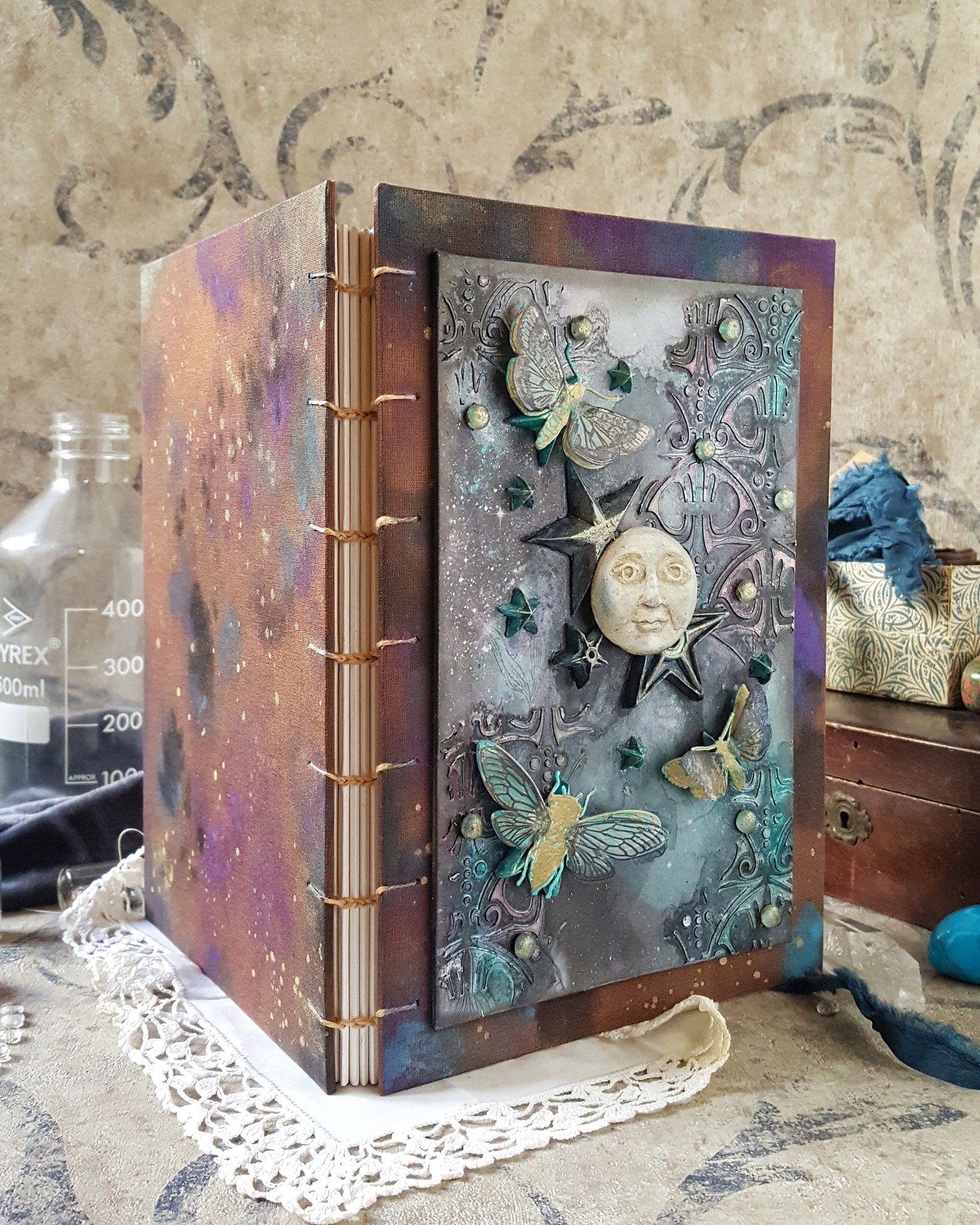 Handmade Fantasy Junk Journal Mystic Journal With Moths and - Etsy