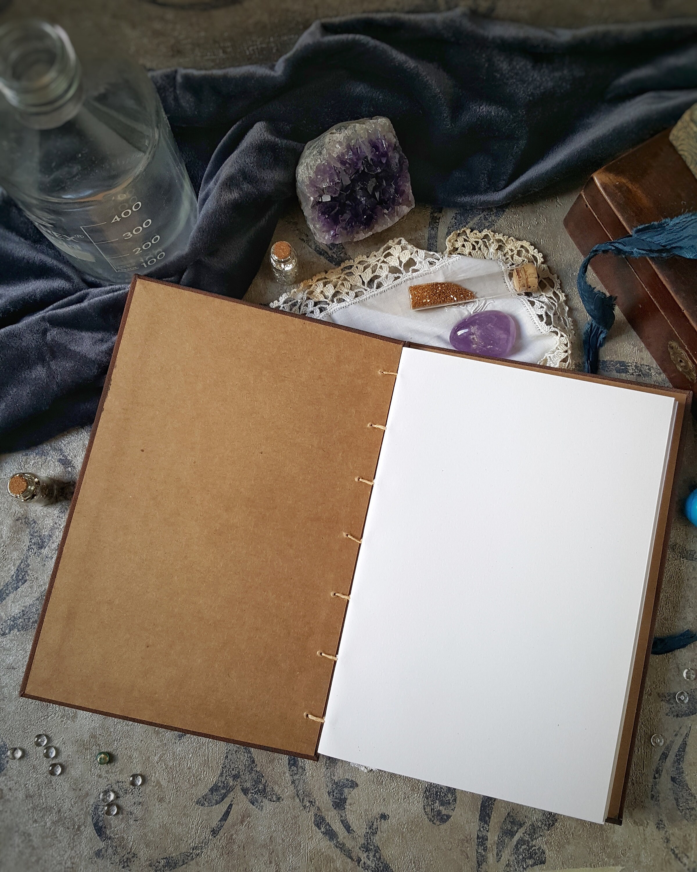 Handmade Fantasy Junk Journal, Mystic Journal With Moths and Moon ...