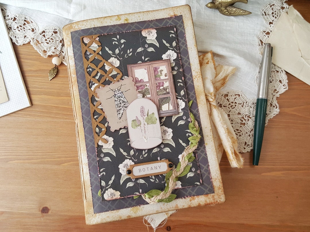 Hand Sewn Soft Cover Herbarium Journal - Vintage Style A5 Botanical ...