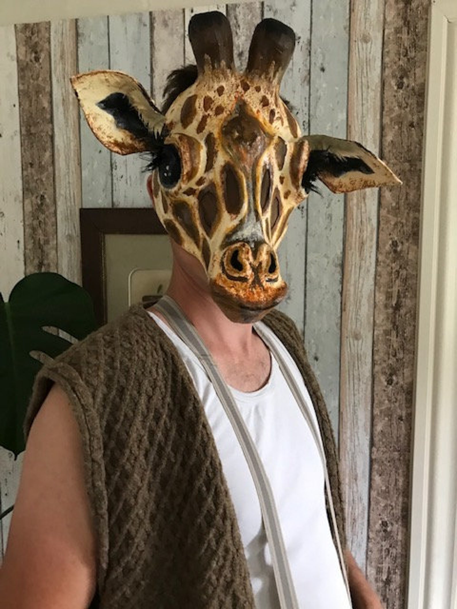 Handmade giraffe mask for theater masquerades party etc. | Etsy