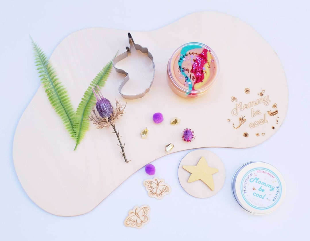 Unicorn Sensory Play Box With Natural Playdough and Loose Parts for ...