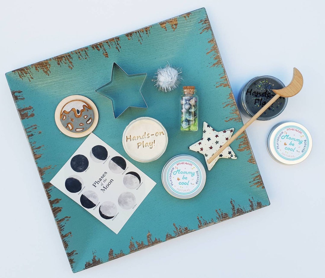 Phases of the Moon Sensory Play Kit With Natural Playdough - Etsy
