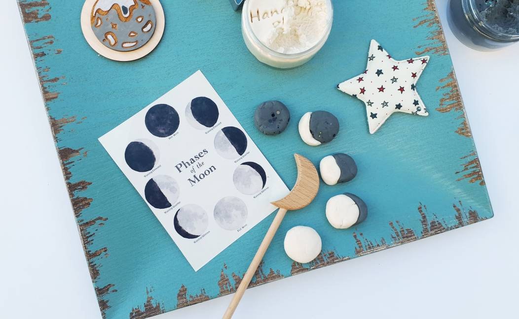 Phases of the Moon Sensory Play Kit With Natural Playdough - Etsy Australia