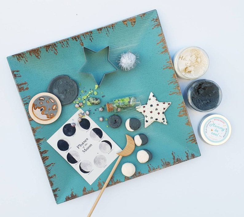 Phases of the Moon Sensory Play Kit With Natural Playdough - Etsy