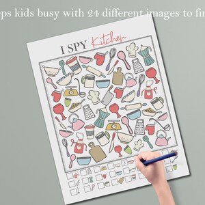 I Spy Game Printable / Kitchen Illustrations / Classroom Activity / 8 ...