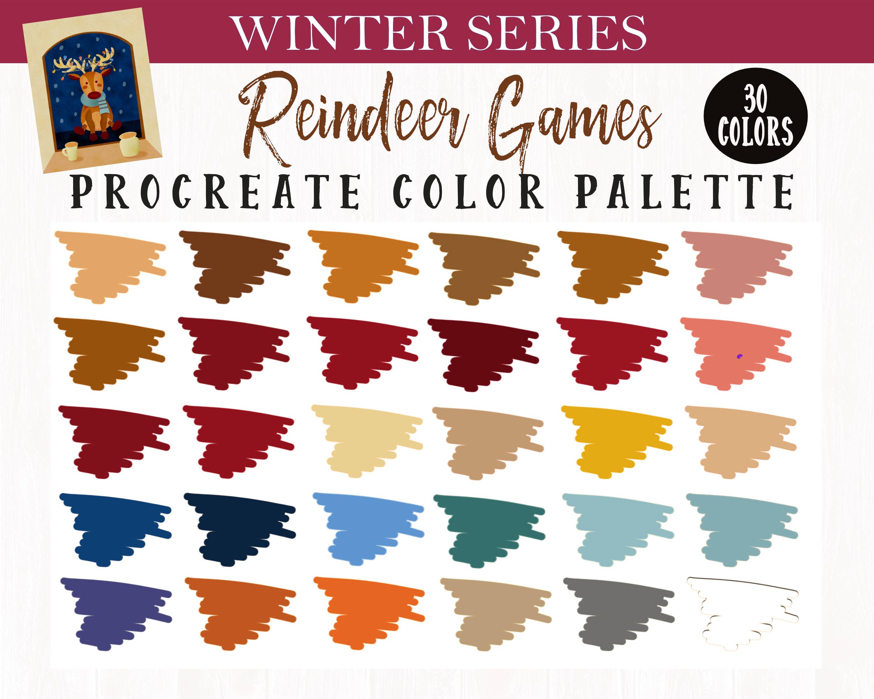Procreate Color Palette / Winter Series - Reindeer Games - 30 Colors - Etsy