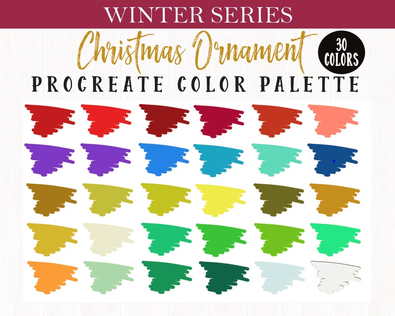 Procreate Color Palette / Winter Series - Christmas Ornament- 30 Colors ...