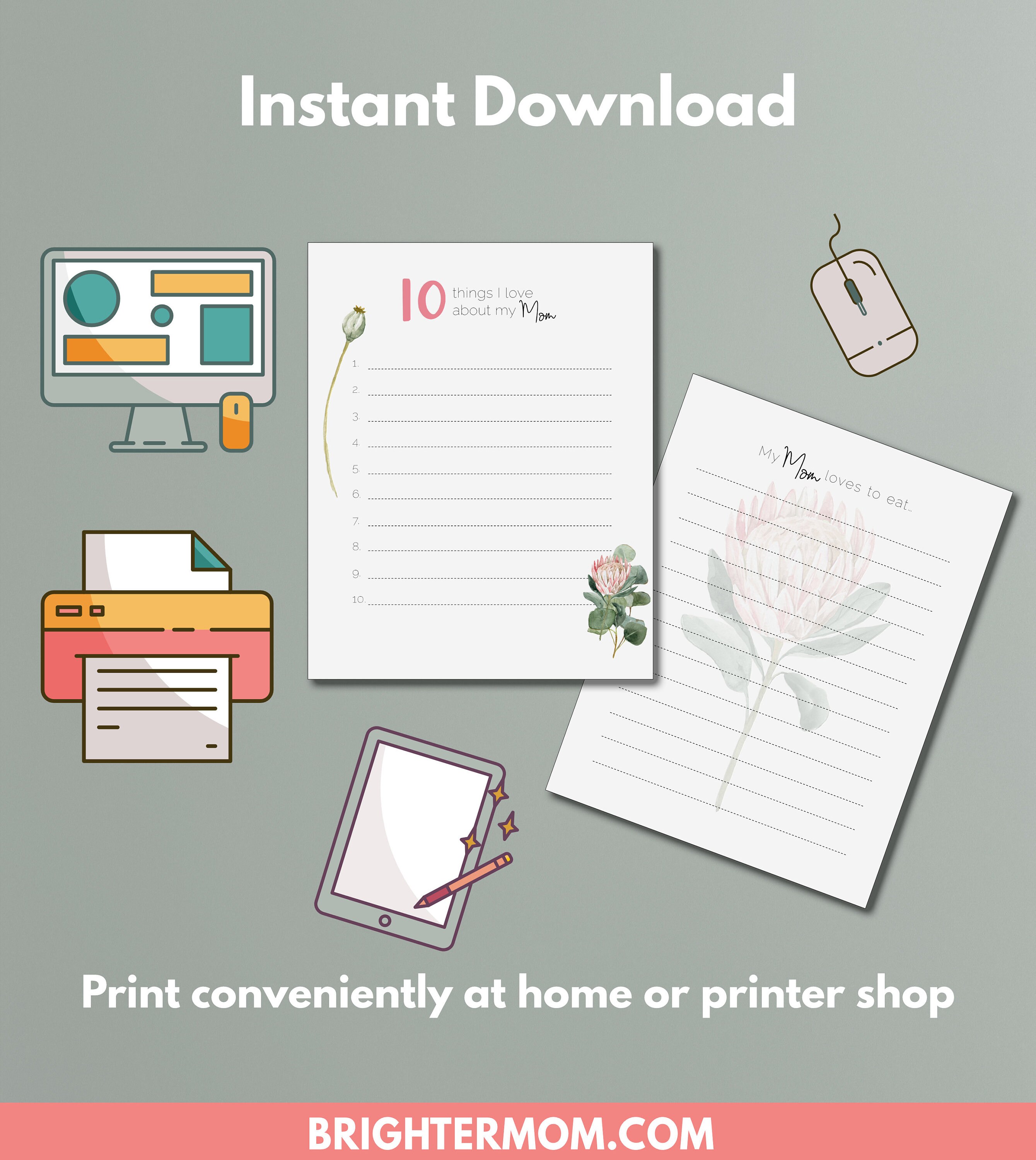 Journal for Mom Printable Memory Journal Writing Journal - Etsy