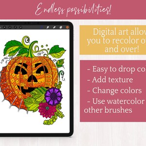Digital Coloring Pages / Adult Halloween Coloring Printables: Procreate ...