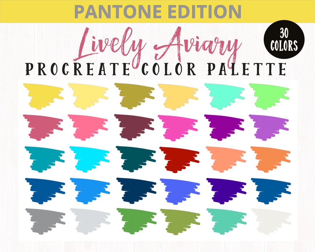 Procreate Color Palette / Lively Aviary: 30 Colors / Pantone Color of ...