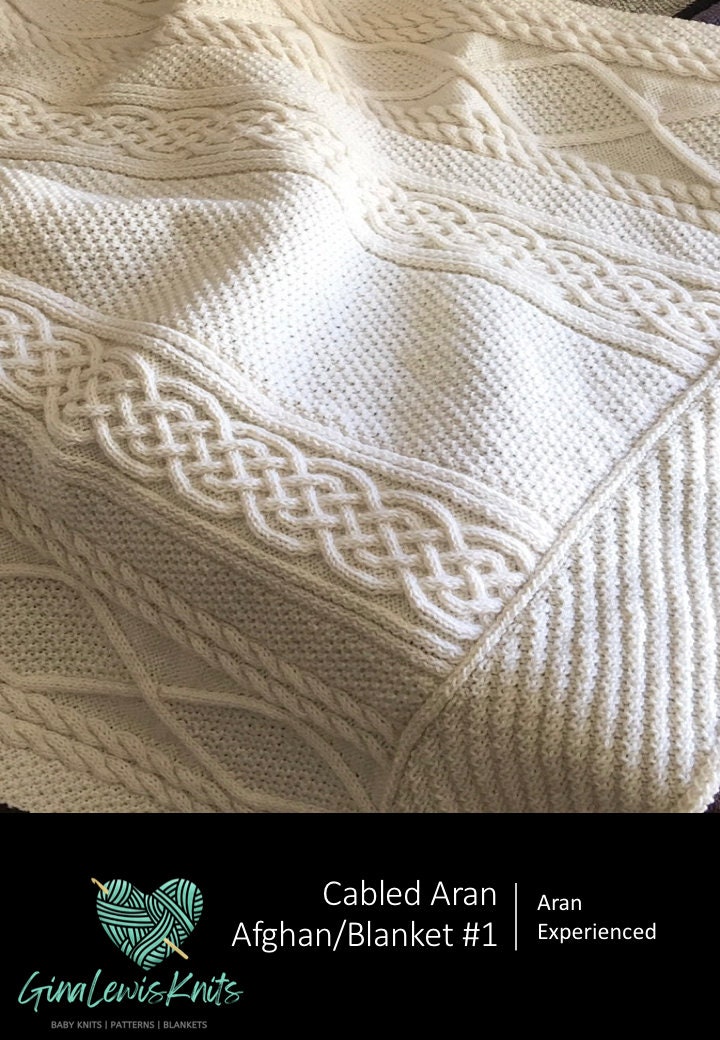 Cabled Aran Afghan Knitting Pattern #1 - Etsy