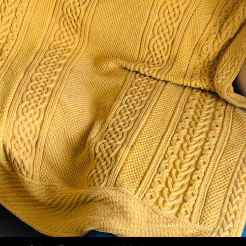 Cabled Aran Afghan Knitting Pattern 2 | Etsy