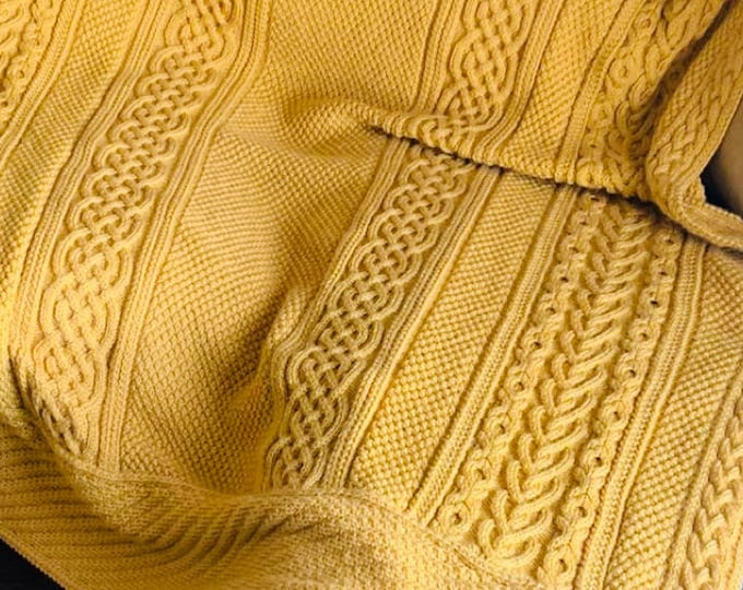 Cabled Aran Afghan Knitting Pattern #2 - Etsy