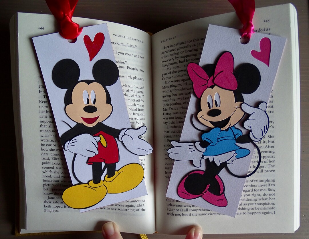 Mickey and Minnie Mouse 3D Bookmark Personalised - Etsy