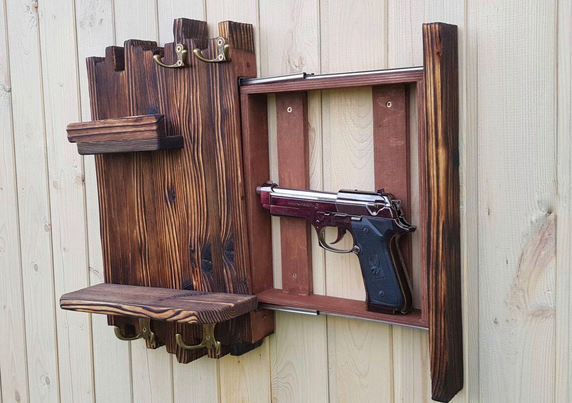Gun furniture Hidden gun storage Original style Wall case | Etsy