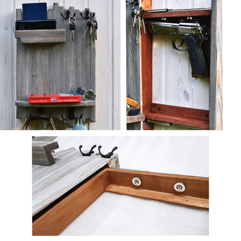 Gun furniture Hidden gun storage Secret hiding spot Wall | Etsy