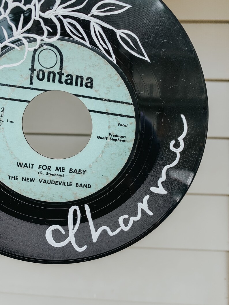 Hand Painted Personalized Name and Design on a 45 Vinyl Record - Etsy