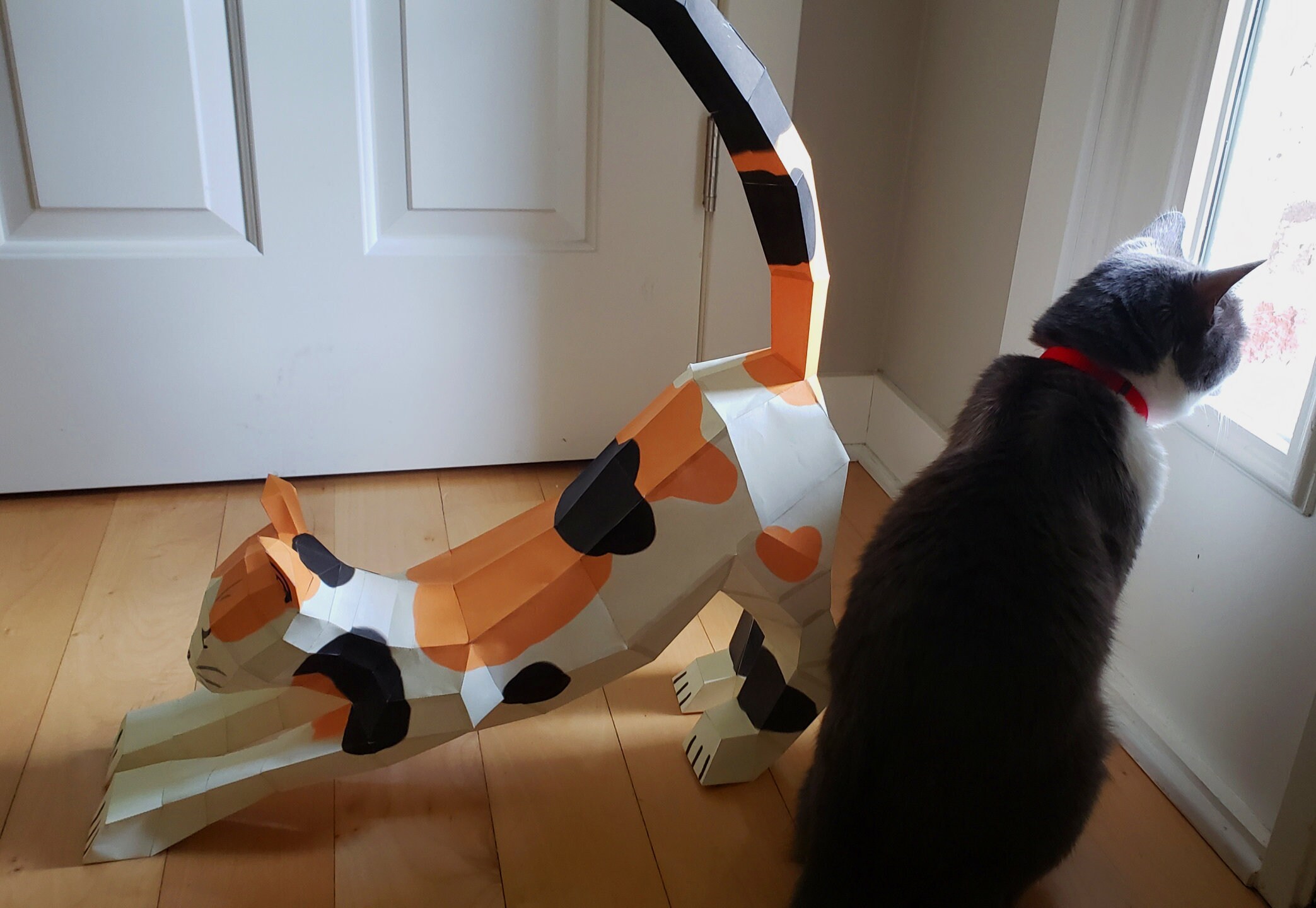 Streching Cat Buildable DIY Papercraft Printable Template - Etsy