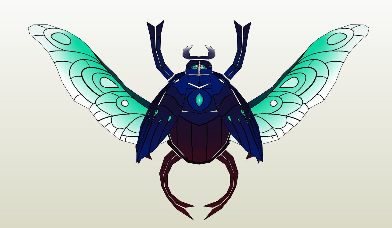 Precious Scarab Buildable DIY Papercraft Printable Template - Etsy