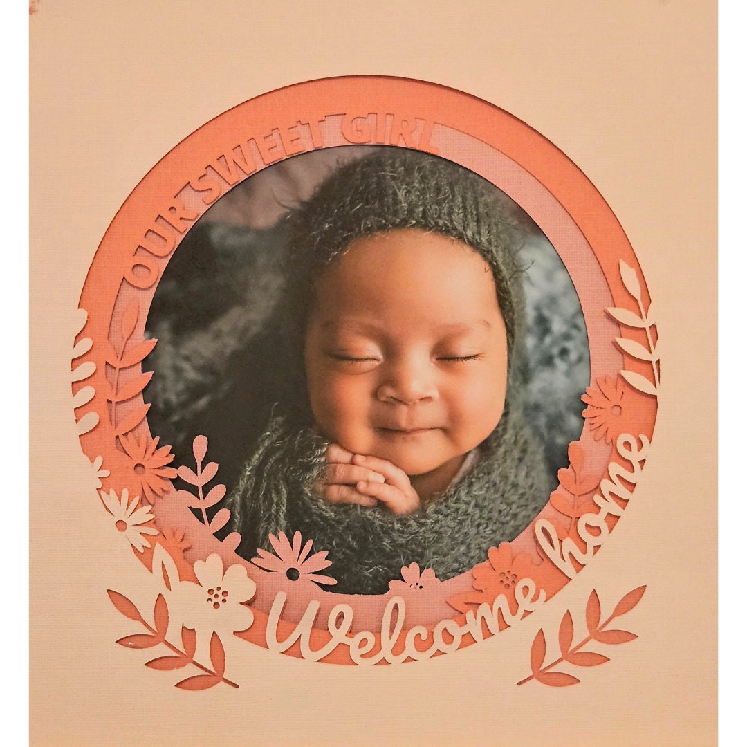 Our Sweet Baby Girl Newborn Layered SVG Shadow Box, Baby Birth Shadow ...