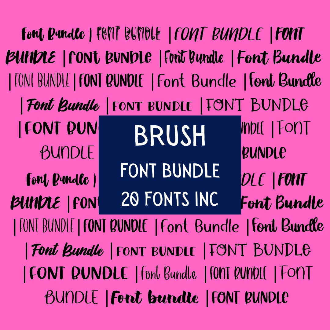 20 Brush Font Bundle - Digital Font Bundle | Cricut | Calligraphy Font ...