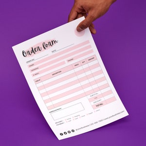 Custom Order Form Template | Purchase Order Form Template | Order Form ...
