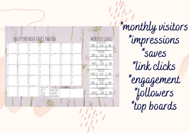 Pinterest Stat Tracker Track Daily and Monthly Stats | Etsy Canada