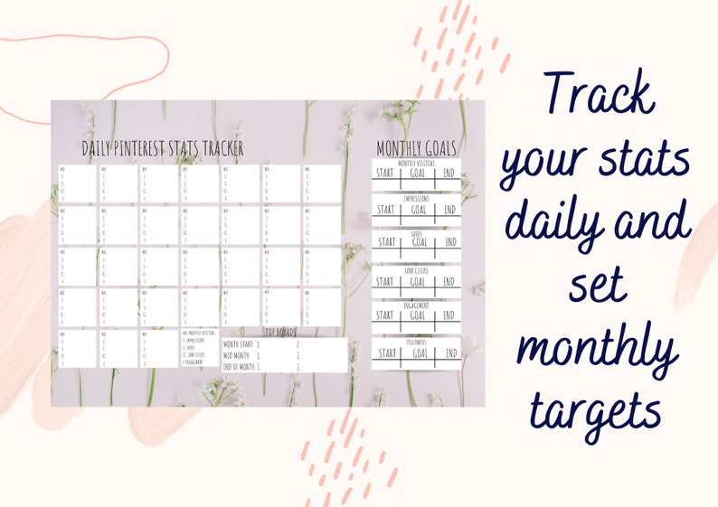 Pinterest Stat Tracker Track Daily and Monthly Stats Monthly Visitors ...