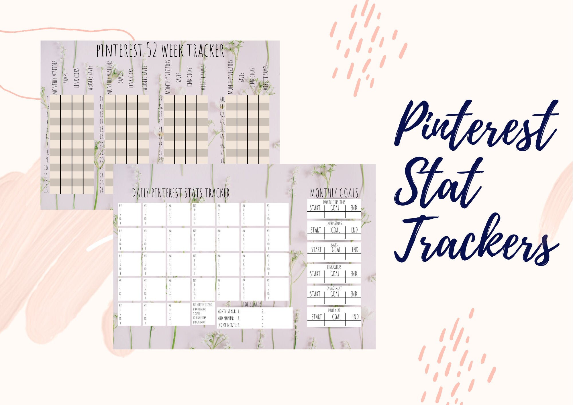 Pinterest Stat Tracker Track Daily and Monthly Stats Monthly Visitors ...