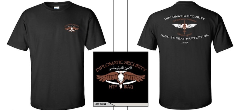 Diplomatic Security Iraq HTP T-shirt in Either Black or Tan Colors - Etsy