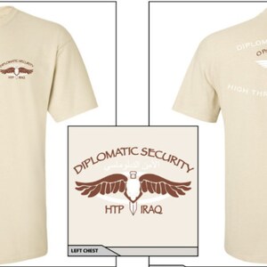 Diplomatic Security Iraq HTP T-shirt in Either Black or Tan Colors - Etsy