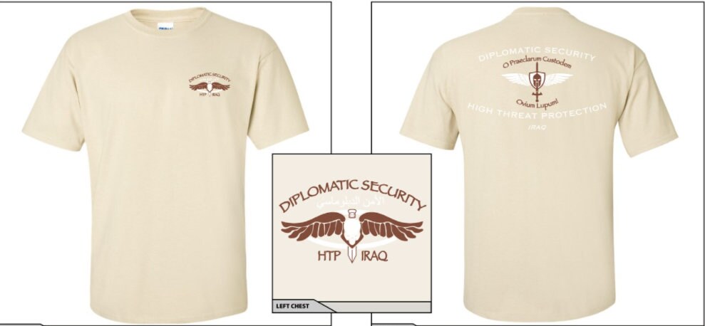 Diplomatic Security Iraq HTP T-shirt in Either Black or Tan Colors - Etsy
