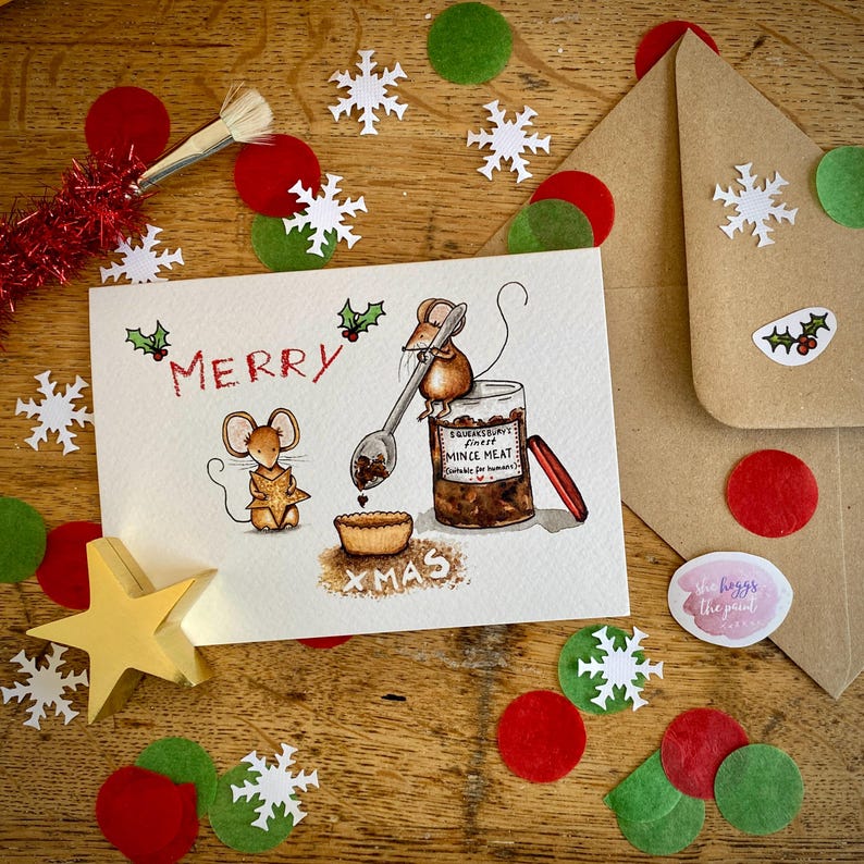 MOUSE CHRISTMAS CARDS 30 Cards, 6 Designs - Etsy UK