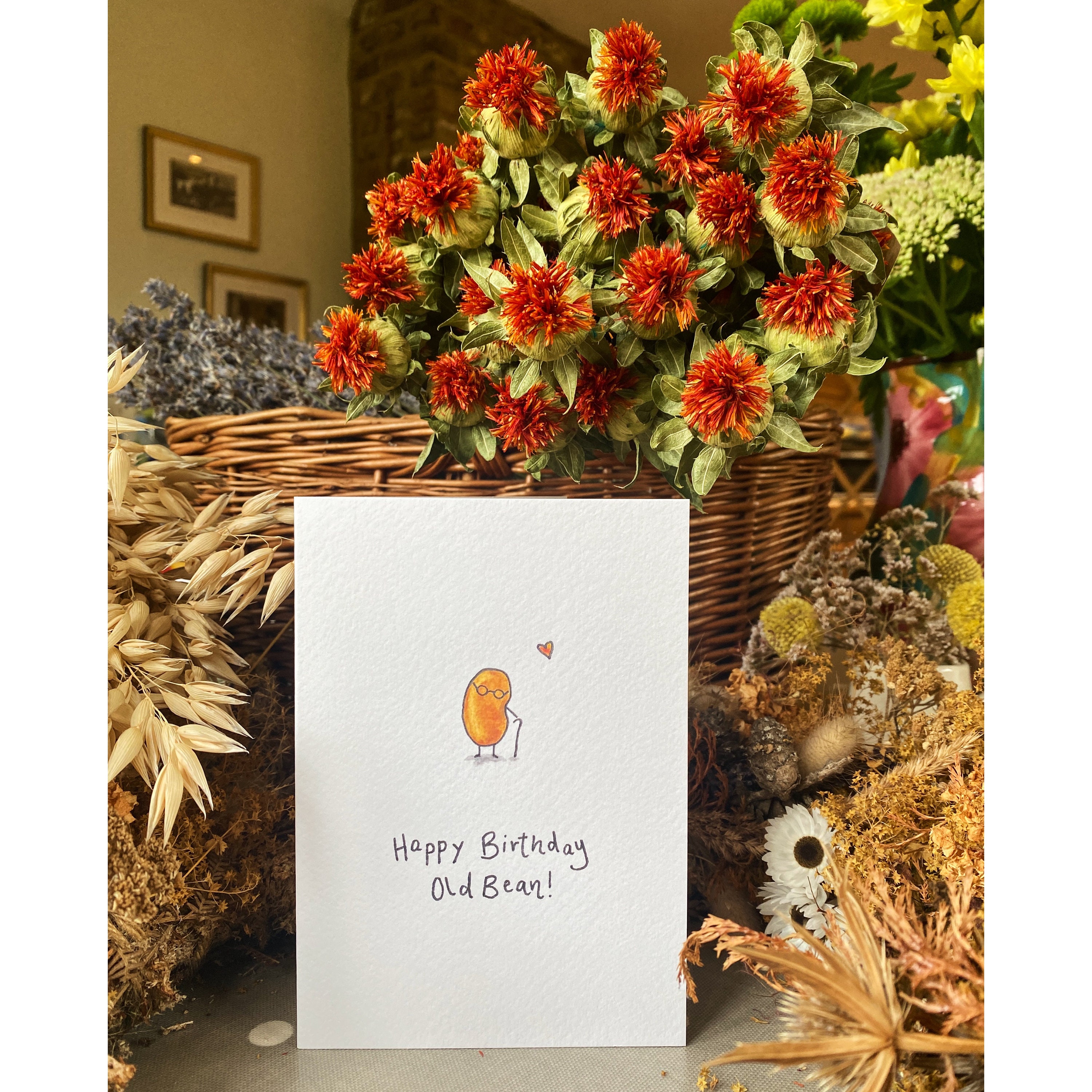 OLD BEAN Happy Birthday Card - Etsy