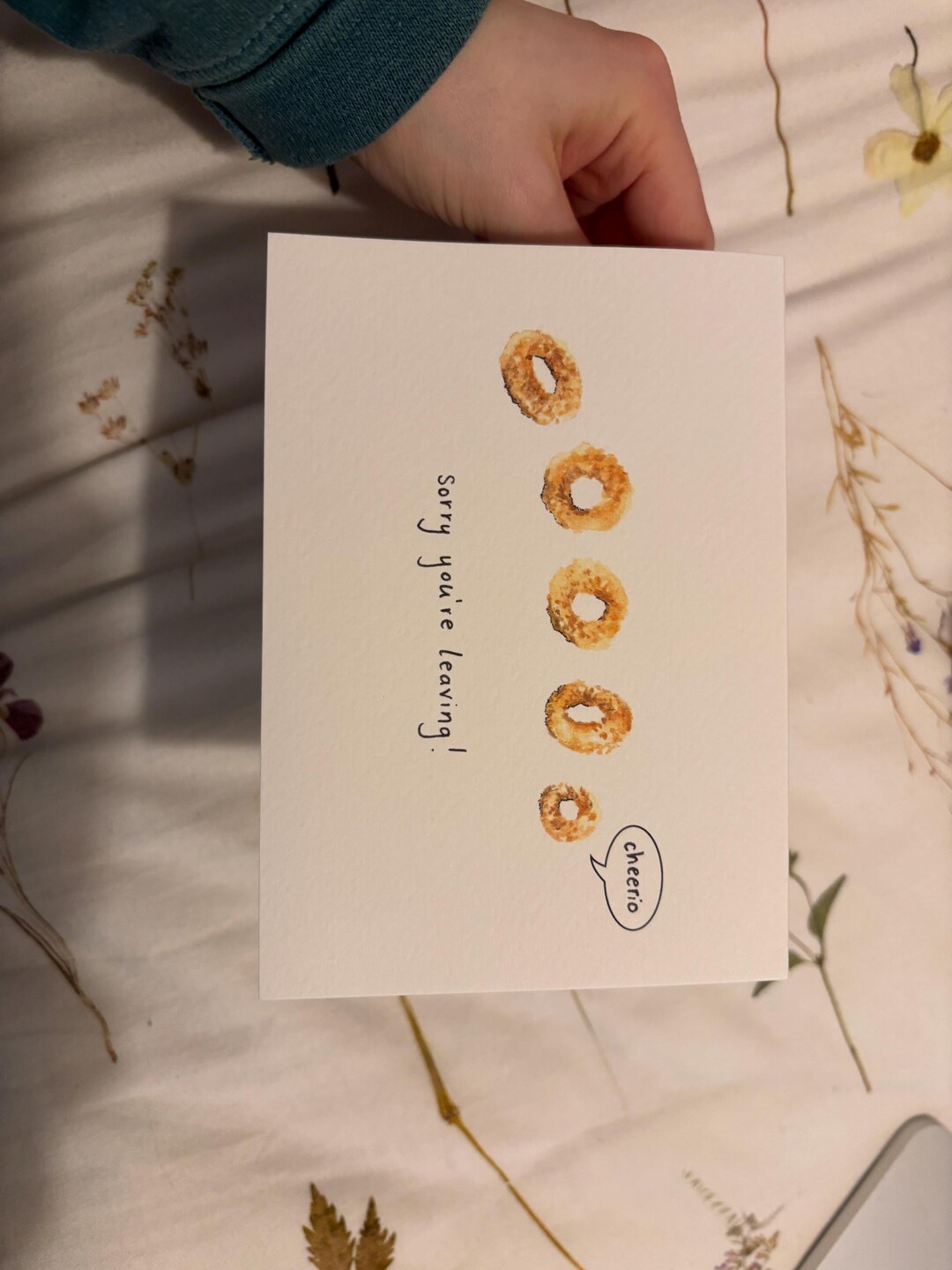 CHEERIO - Sorry You're Leaving Card - Etsy