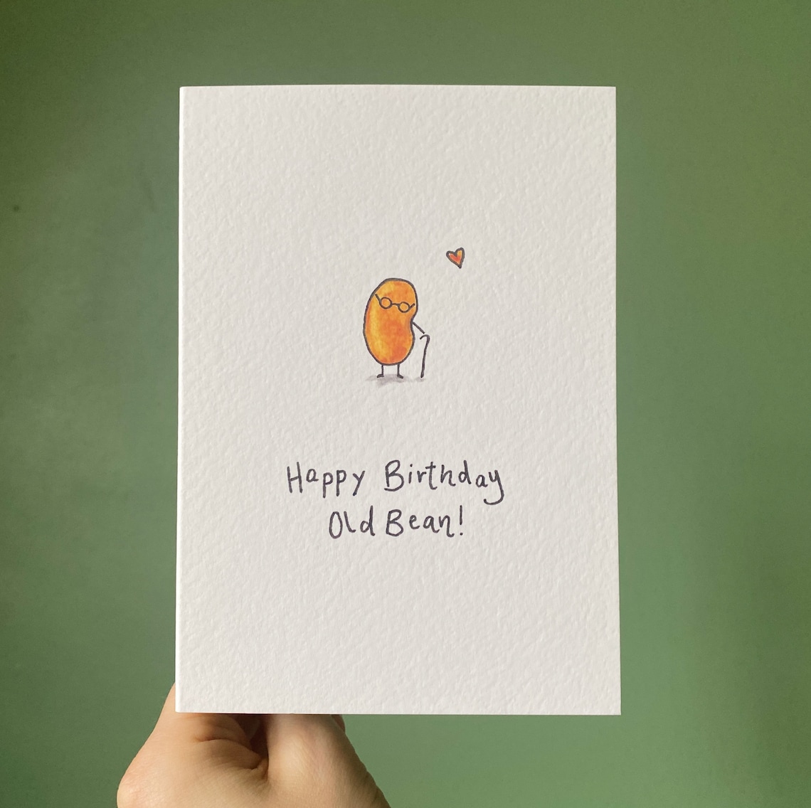 OLD BEAN Happy Birthday Card - Etsy