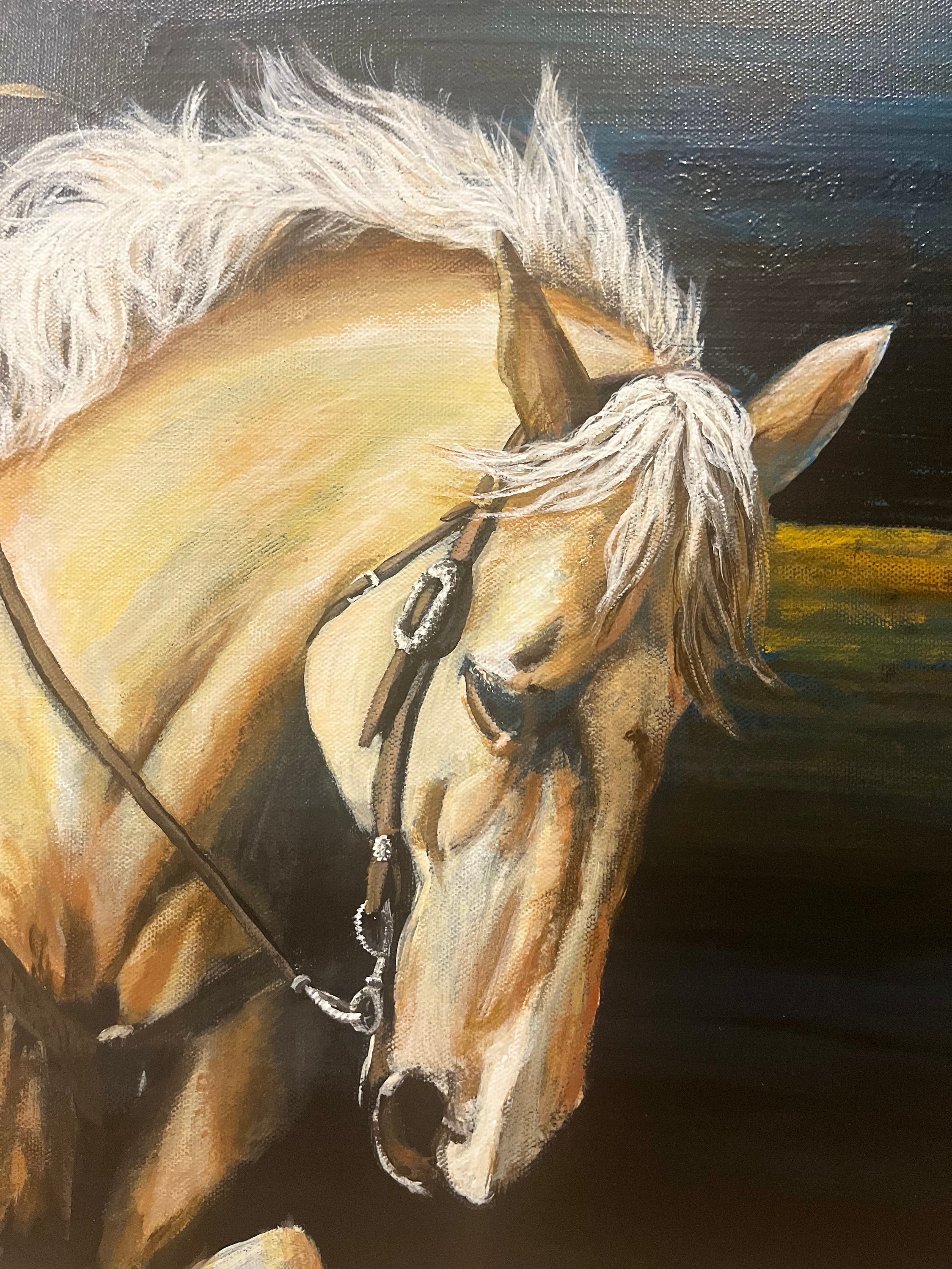 Palomino Horse With Blonde Rider two Blondes 24x30 Cowgirl Painting ...