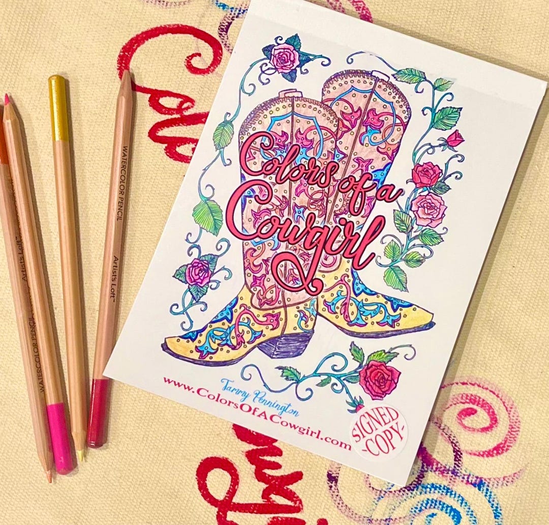 Coloring Book Set for Cowgirls, Colors of a Cowgirl - Etsy