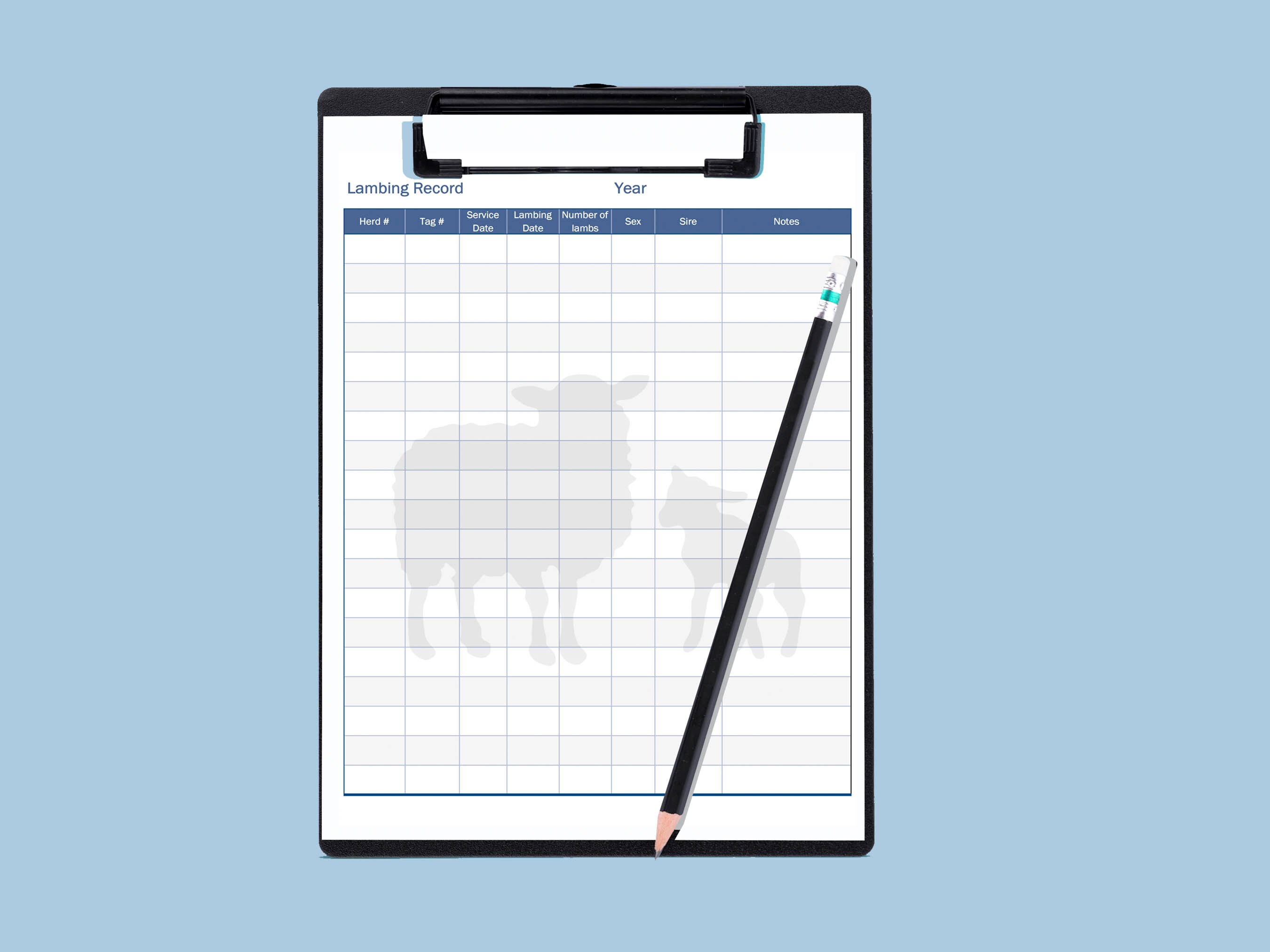 Lambing Record/farm Book Keeping/digital Lambing Record/lambing ...