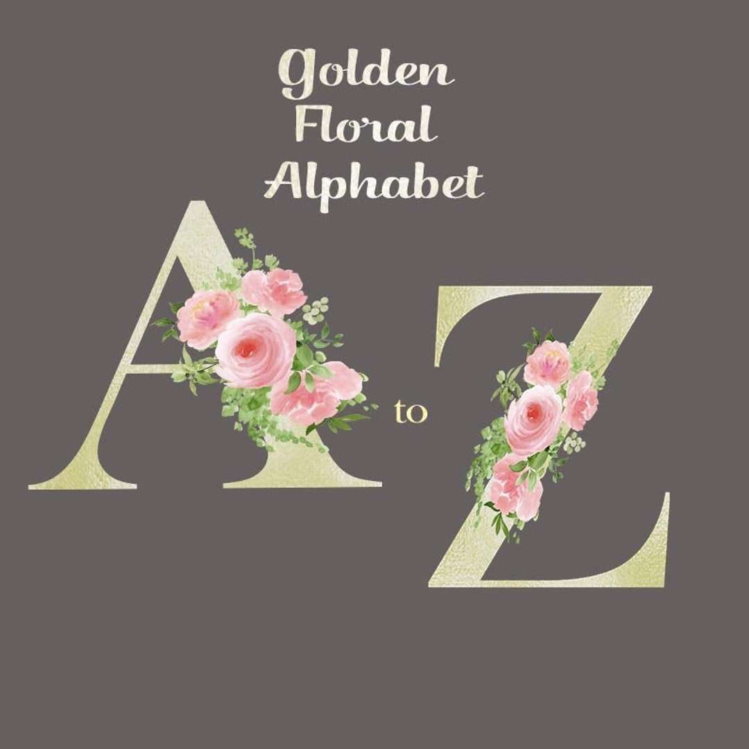 Floral Alphabet/wedding Alphabet/wedding Floral Alphabet/digital Floral ...