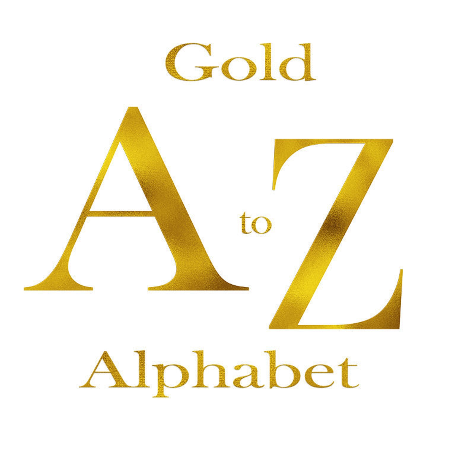 Gold Alphabet/gold Clipart/gold Alphabet Digital/foil Alphabet Clipart ...
