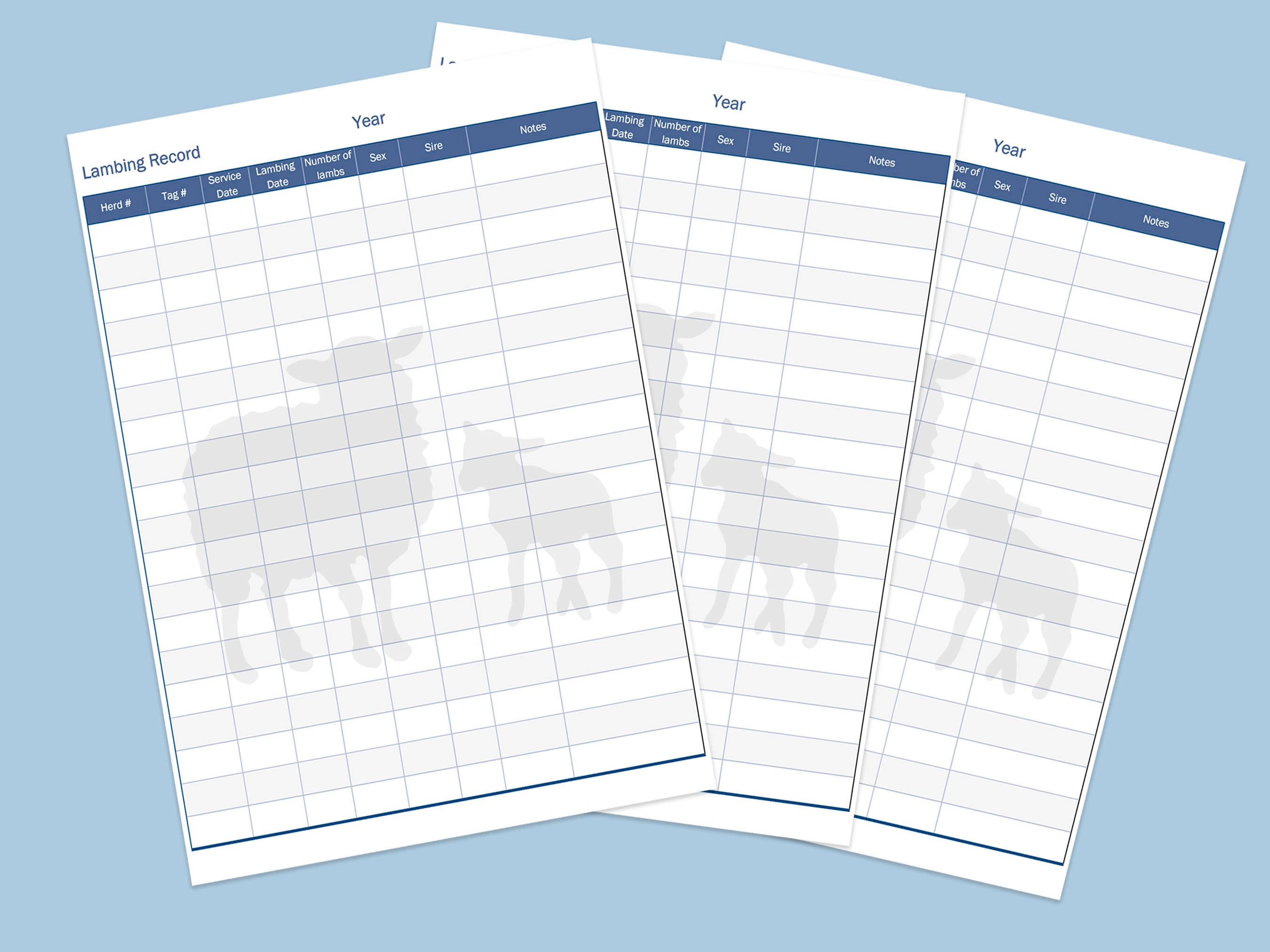 Lambing Record/farm Book Keeping/digital Lambing Record/lambing ...