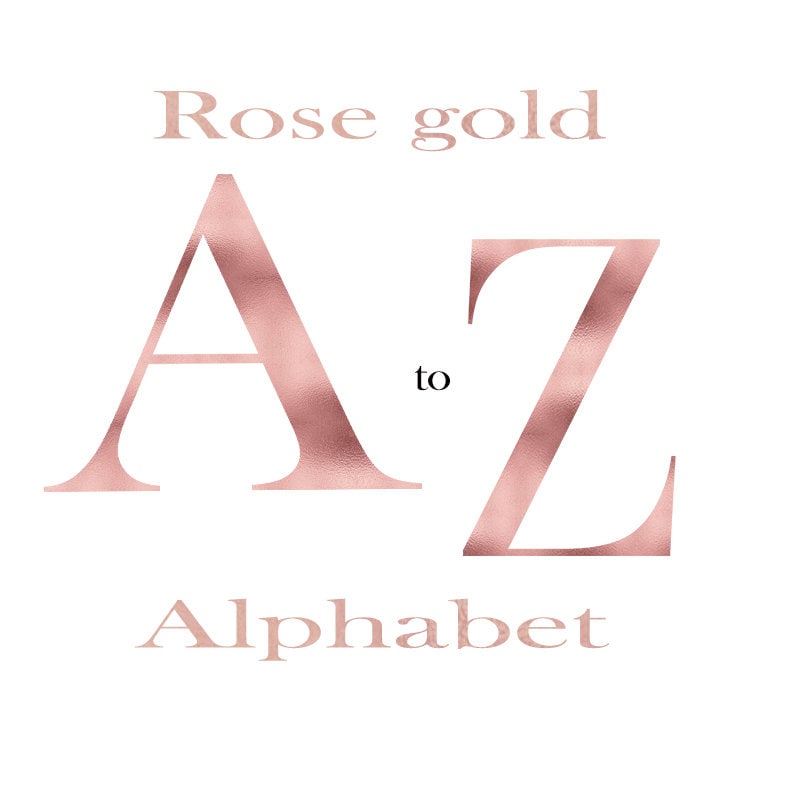 Rose Gold Alphabet/rose Gold Clipart/rose Gold Alphabet Digital/rose ...